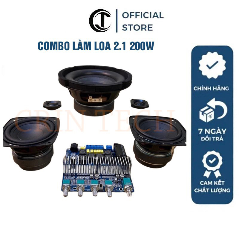 Combo làm loa 2.1 200W, 1 mạch Gem 2.1, 1 loa sub JBL 16cm, 2 loa ...