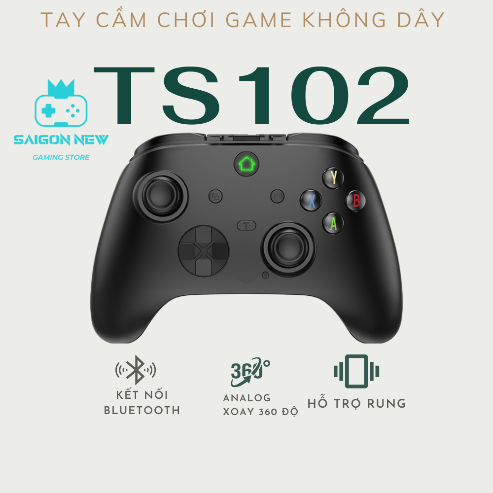 Tay cầm chơi game bluetooth TS102 - Hỗ trợ rung, cần Analog xoay 360 độ ...