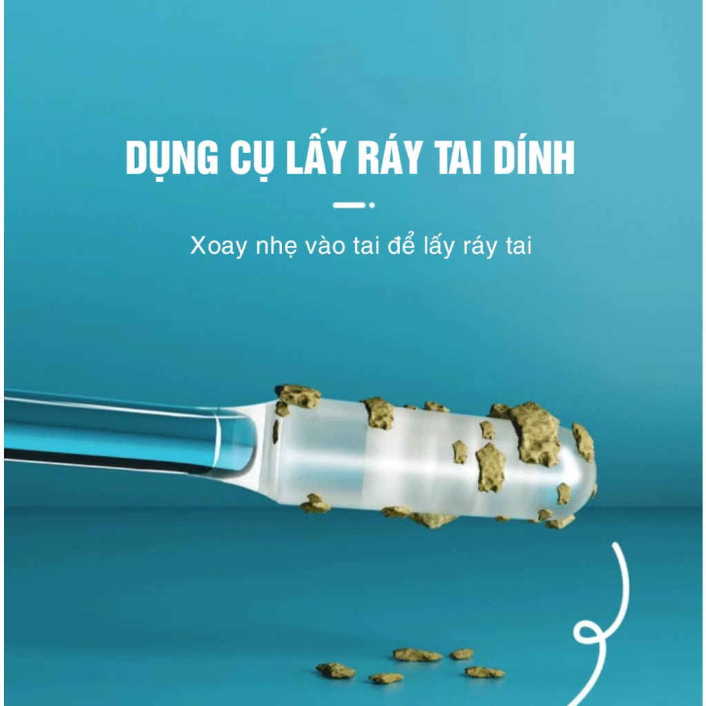 Lấy ráy tai , Bông ngoáy tai đầu nhựa cây sinh học bám dính chuyên dành ...