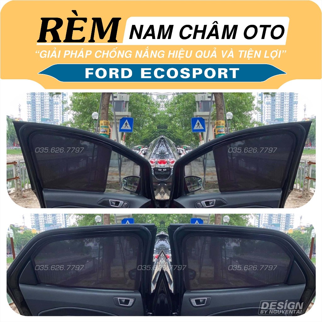 [Ford Ecosport] Rèm che nắng,chống tia UV bộ 4 cánh khung thép có nam châm hít cữa tự động tiện ...