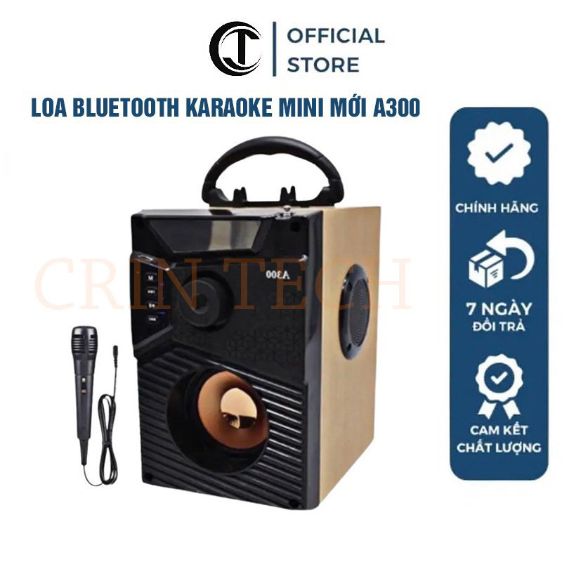 Loa bluetooth karaoke mini mới A300 công suất lớn không dây có mic âm ...