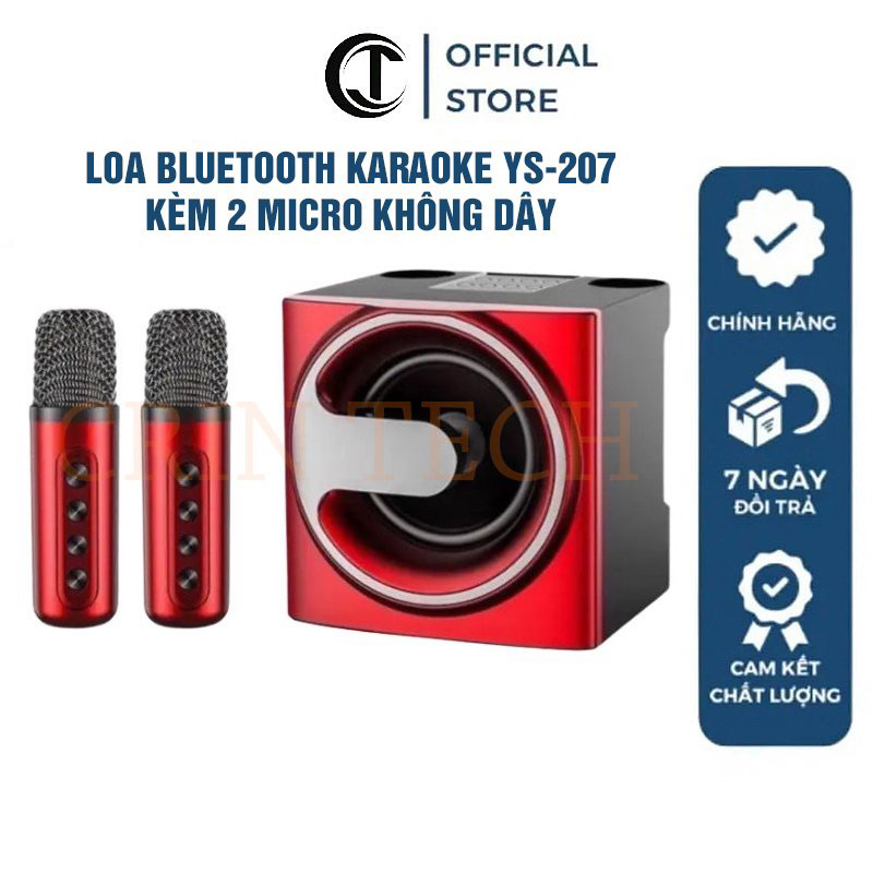 Loa Bluetooth Karaoke YS-207 Kèm 2 Micro Không Dây, Hỗ Trợ Hiệu Ứng Đổi Giọng, USB, Thẻ Nhớ TF ...