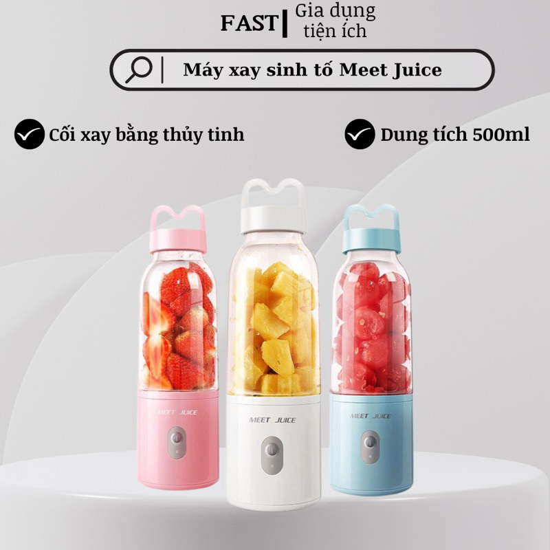 Máy Say Sinh Tố Đa Năng Cầm Tay Meet Juice 500ml-Máy Xay Cầm Tay Mini ...