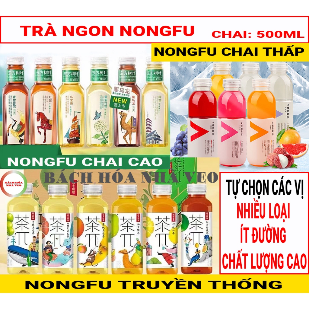 [Tổng Hợp] Trà nongfu Tự Chọn Các Vị, Chai 500ml, Trà Hoa Quả nongfu siming Siêu Ngon, Hàng ...
