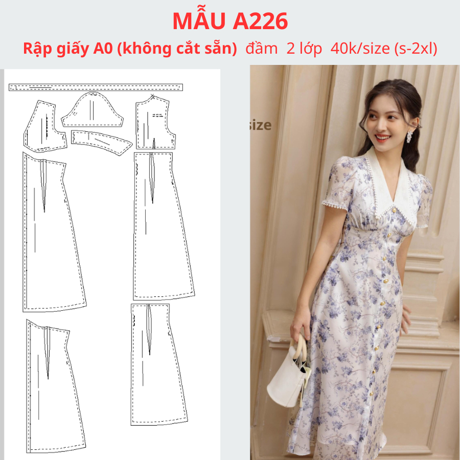 RẬP GIẤY A0 ĐẦM A226 (KHÔNG PHẢI BÁN QUẦN ÁO) | Shopee Việt Nam