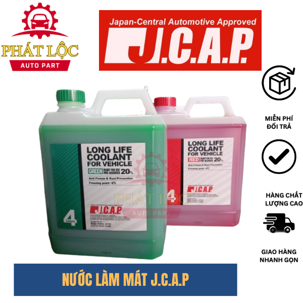 Nước làm mát động cơ JCAP từ Nhật Bản 2 màu xanh đỏ can 4L | Shopee Việt Nam