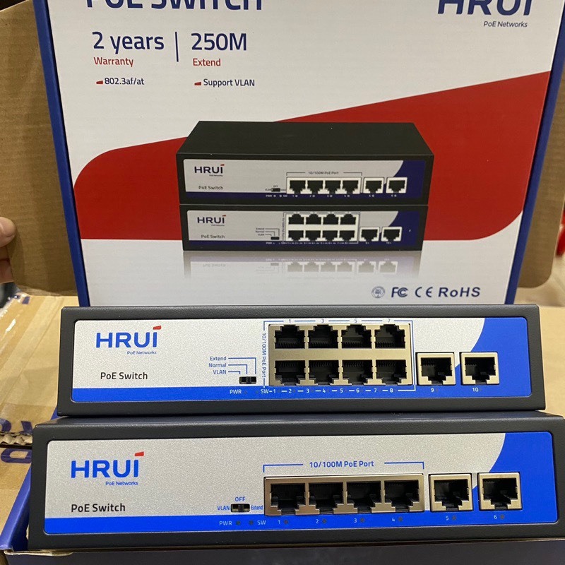 Switch POE 4 port & 8 port Hrui 100Mbps + 2 port uplink | Shopee Việt Nam