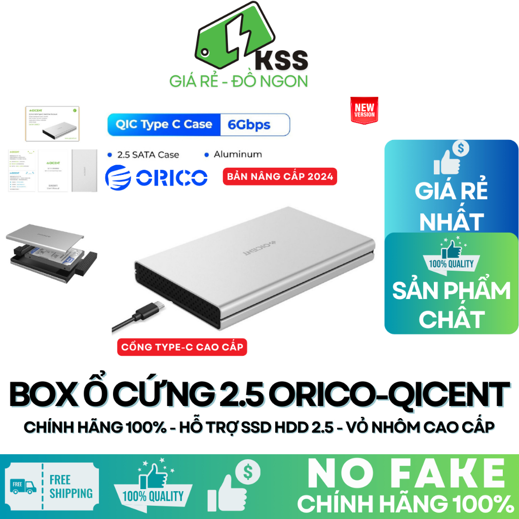 Box Ổ cứng Box SSD 2.5 Chính Hãng Orico Qicent Nâng Cấp Cổng USB C ...