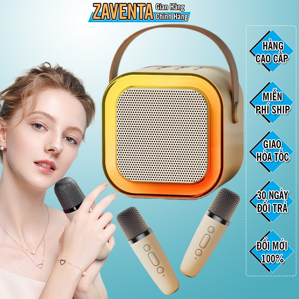 Loa karaoke mini ZAVENTA D1987, Loa bluetooth mini karaoke 2 micro màu ...