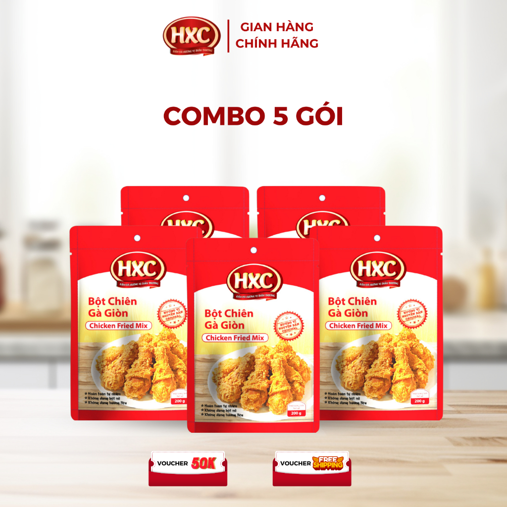 Combo 5 gói bột chiên giòn HXC gói 100gr chế biến từ 11 loại thảo mộc ...