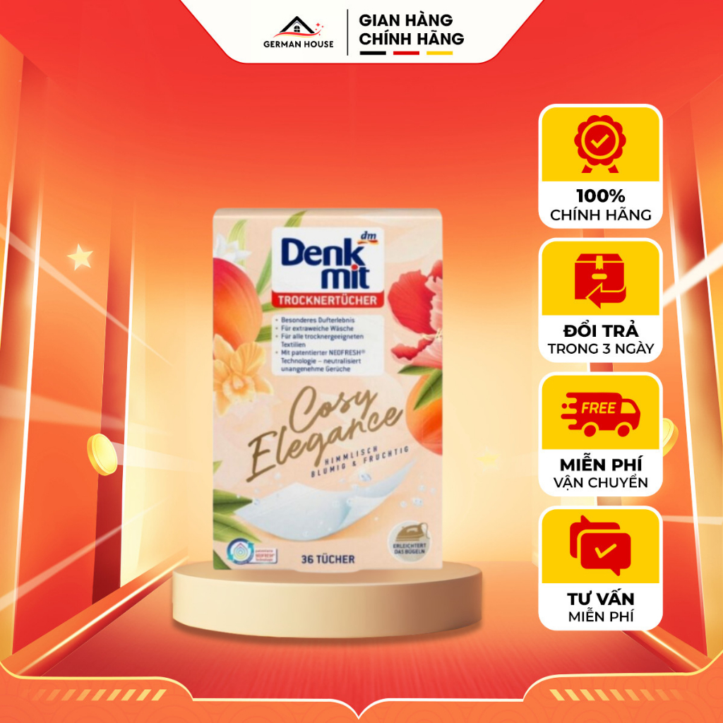 Giấy thơm quần áo Denkmit COSY ELEGANCE 24 tờ - Đức –mang lại mùi hương ...