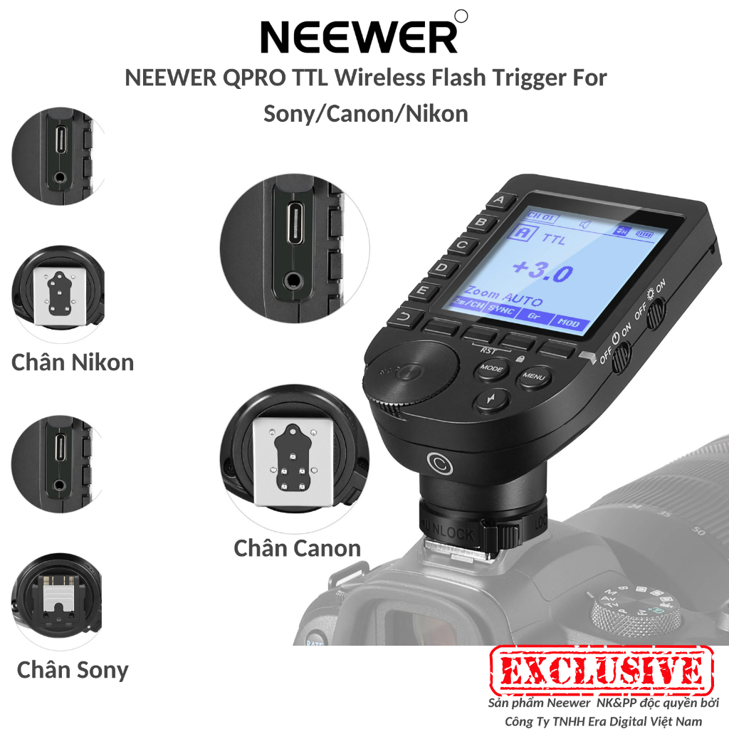 NEEWER QPRO TTL Wireless Flash Trigger cho Sony/Canon/Nikon | Shopee ...