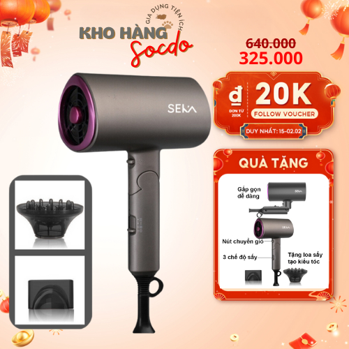 Máy Sấy Tóc Gấp Gọn Cao Cấp SEKA SK2008 Sấy 2 Chiều Nóng Lạnh, 3 Chế Độ ...