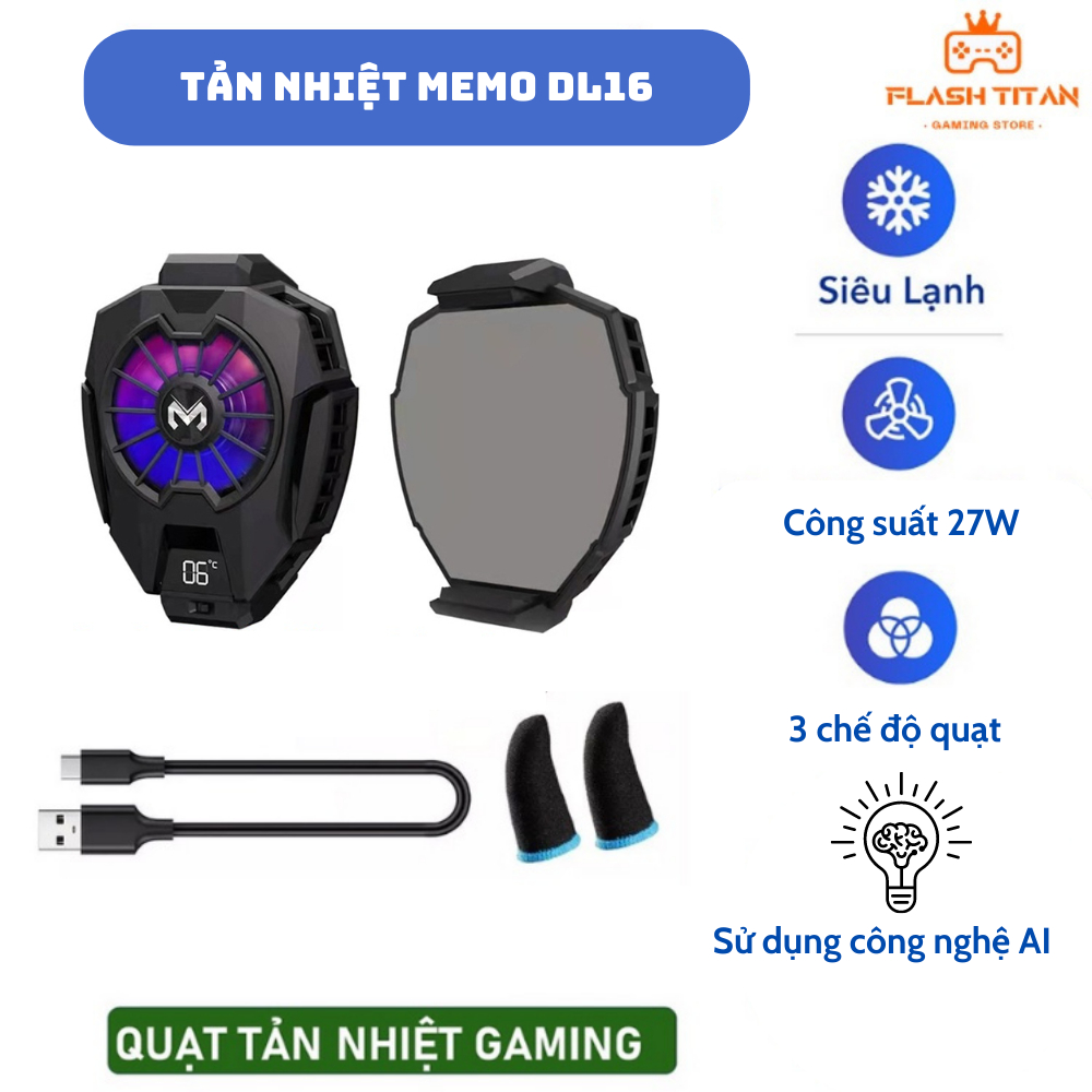 Quạt Tản Nhiệt Sò Lạnh Memo Dl05 Cho điện Thoại Màn Hình Led Hiển Thị
