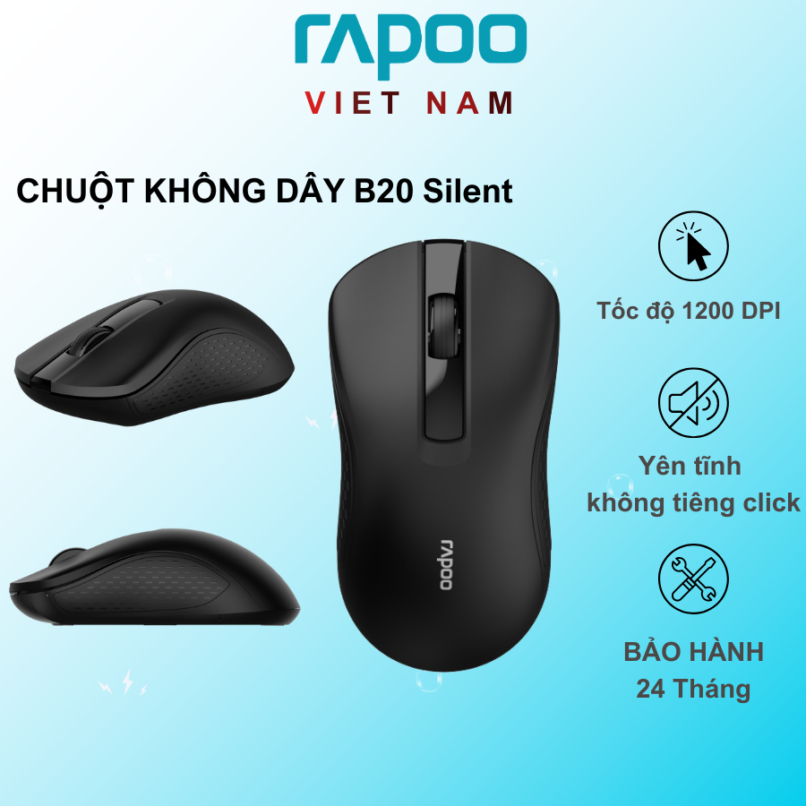 Chuột không dây Rapoo B20 Silent (USB Wireless 2.4GHz ) | Shopee Việt Nam
