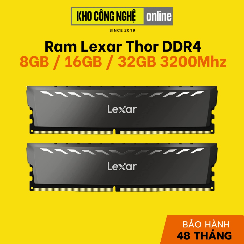 Ram Desktop Lexar THOR UDIMM DDR4 8GB /16GB Tản nhôm, Bus 3200Mhz (Chính Hãng) | Shopee Việt Nam