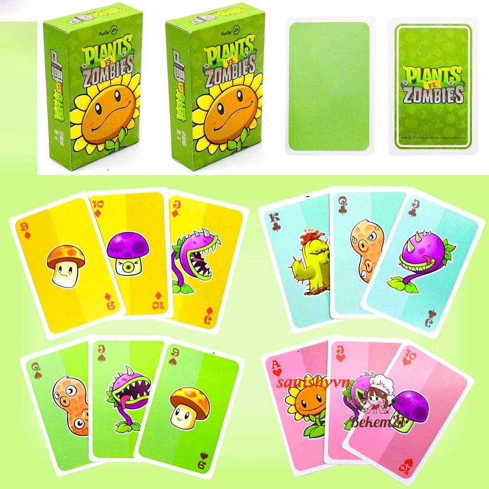 Bộ 224 lá thẻ bài Plants vs zombie Mô hình nhân vật trong trò chơi ...