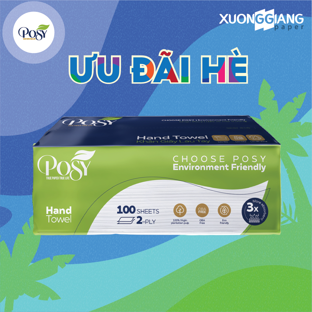 Khăn giấy lau tay POSY, Khăn giấy đa năng 100 tờ 2 lớp | Shopee Việt Nam