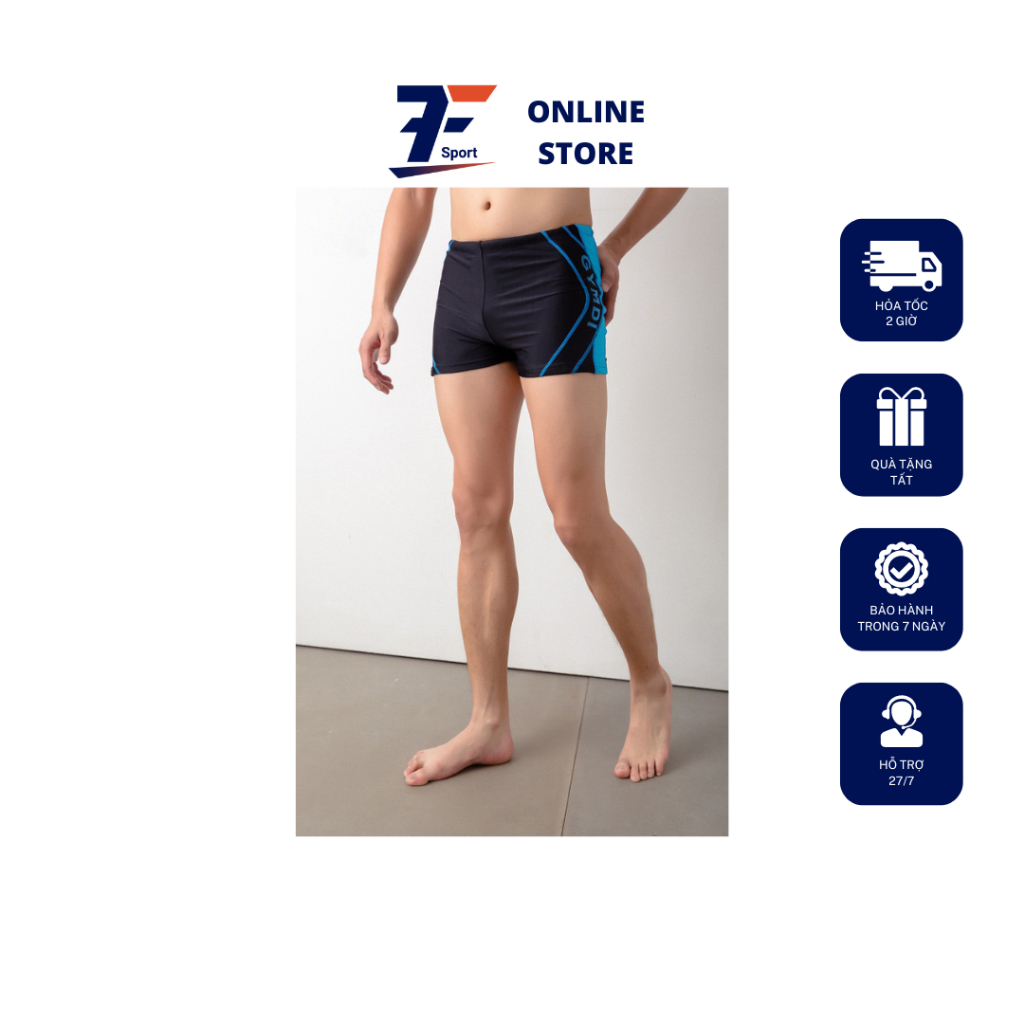 Quần bơi 7F SPORT ôm dáng phẳng nhanh khô thời trang màu xuân chuyên ...