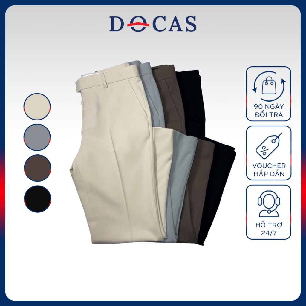 QT011 Quần Tây Khaki Nam DOCAS Vải Cotton Phom Slim Crop | Shopee Việt Nam