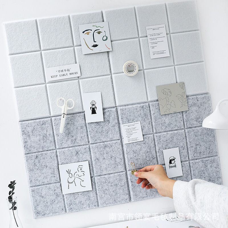 Bảng ghim nỉ dán tường 30x30 cm - bảng ghi chú nhiều màu - tặng kèm ...