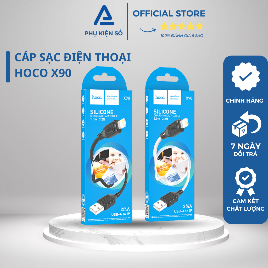 Cáp Sạc Nhanh Hoco X90,Dây Sạc Bọc Silicon Chính Hãng Bảo Hành 12 Tháng | Shopee Việt Nam