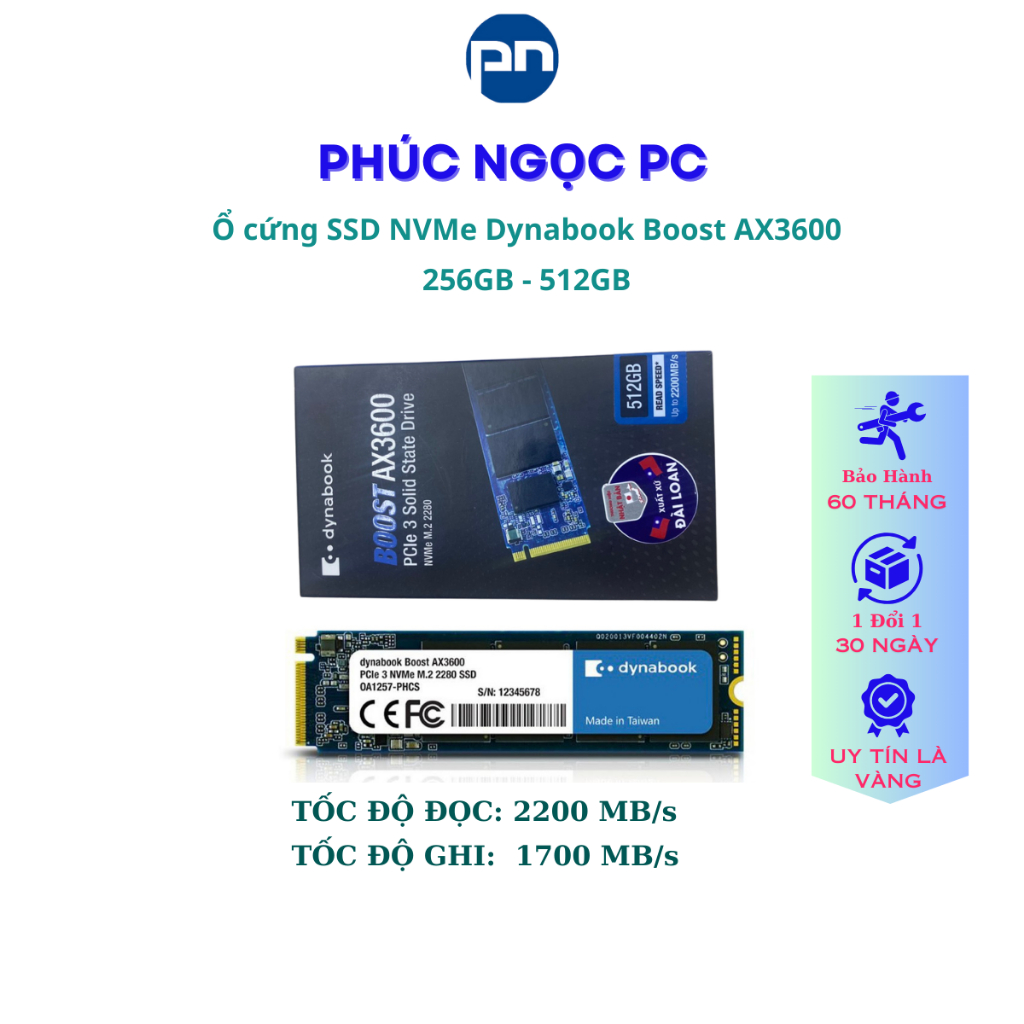 Ổ cứng SSD M2 NVMe Dynabook Boost AX3600 dung lượng 256GB/512GB - Bảo ...