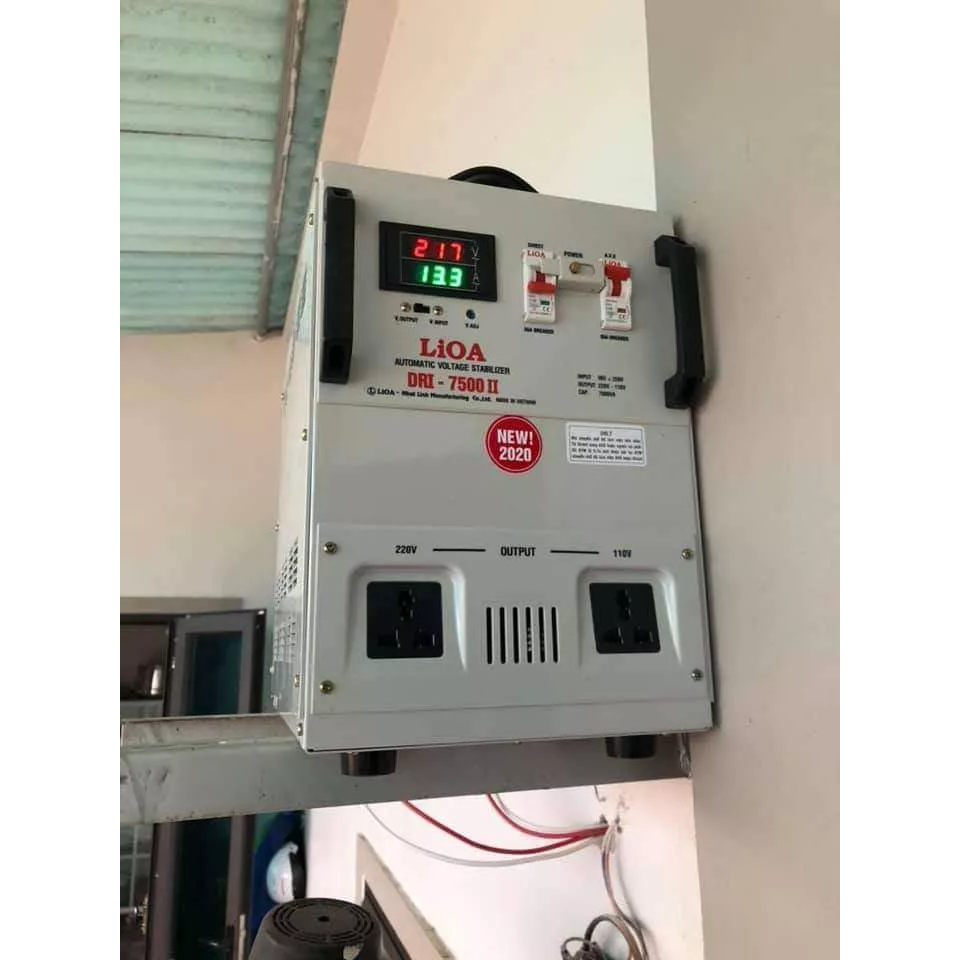 Ổn áp LiOA 7,5KVA dải 90V DRI-7500II 1 pha - LiOA Nhật Linh 7500VA 7,5KW 7500W 7,5Kg 7,5 ký dây ...
