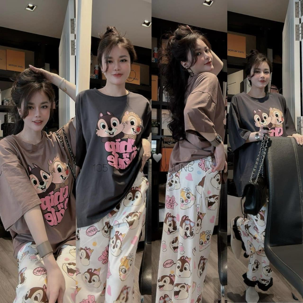 Đồ Bộ Nữ Mặc Nhà - Quần Ống Rộng Siêu Xinh- Đủ size Tử 45KG-80kg Vừa-MP96 | Shopee Việt Nam