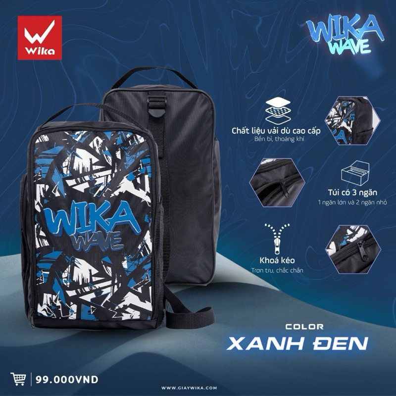 Túi thể thao bóng đá tập gym Wika Wave đựng giày áo quần phụ kiện vật ...