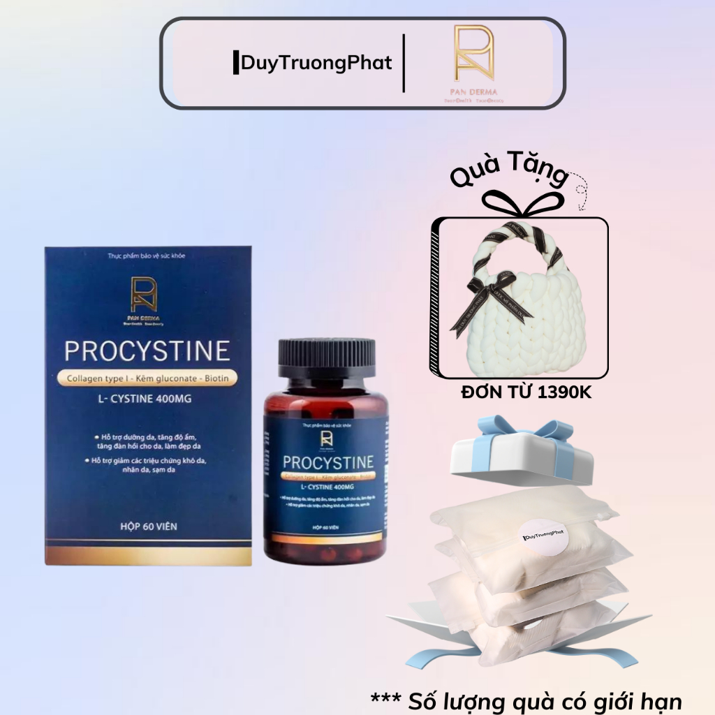 Viên uống Procystine giúp giảm mụn trắng da đẹp tóc 60 viên | Shopee ...