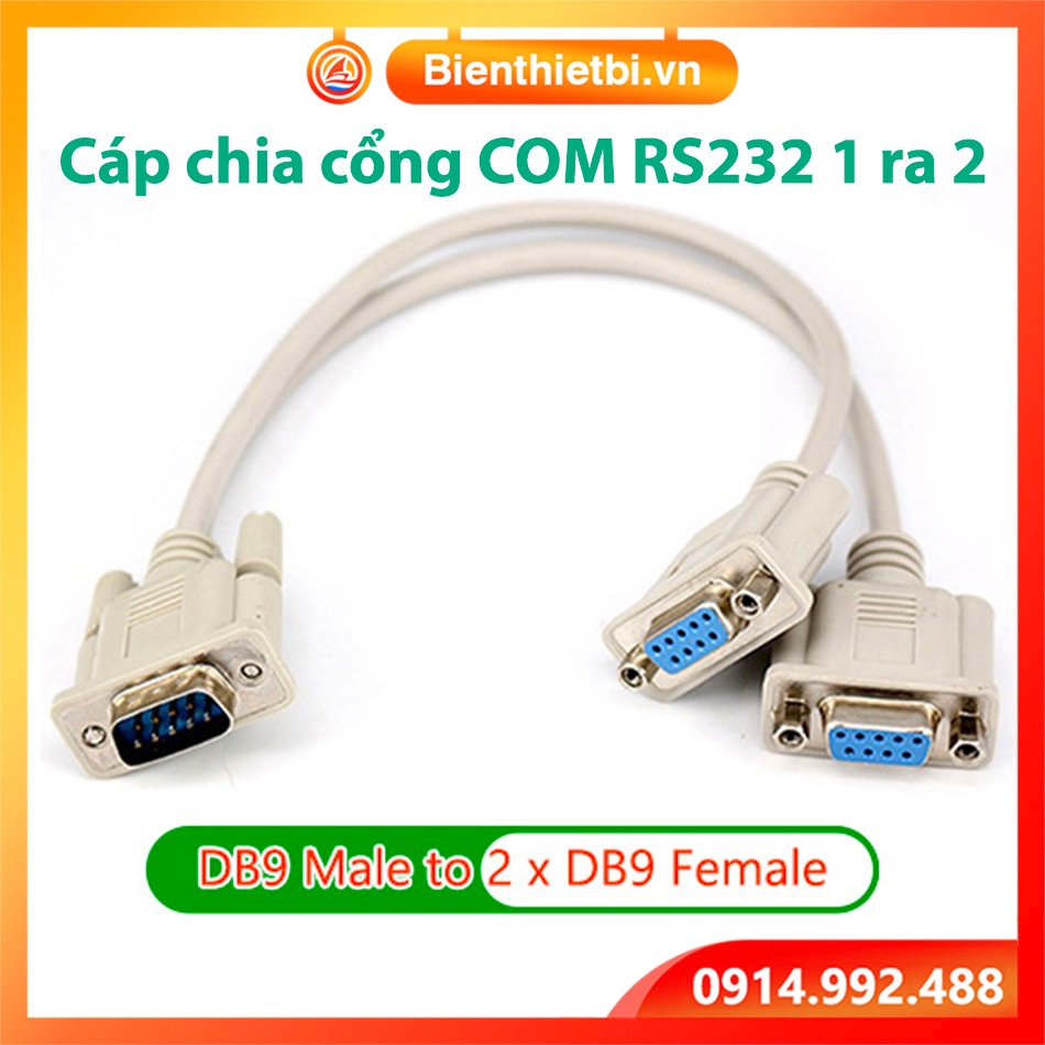 Cáp chia DB9 Male to 2 DB9 Female, chia cổng COM RS232 9pin Đực ra 2 x ...