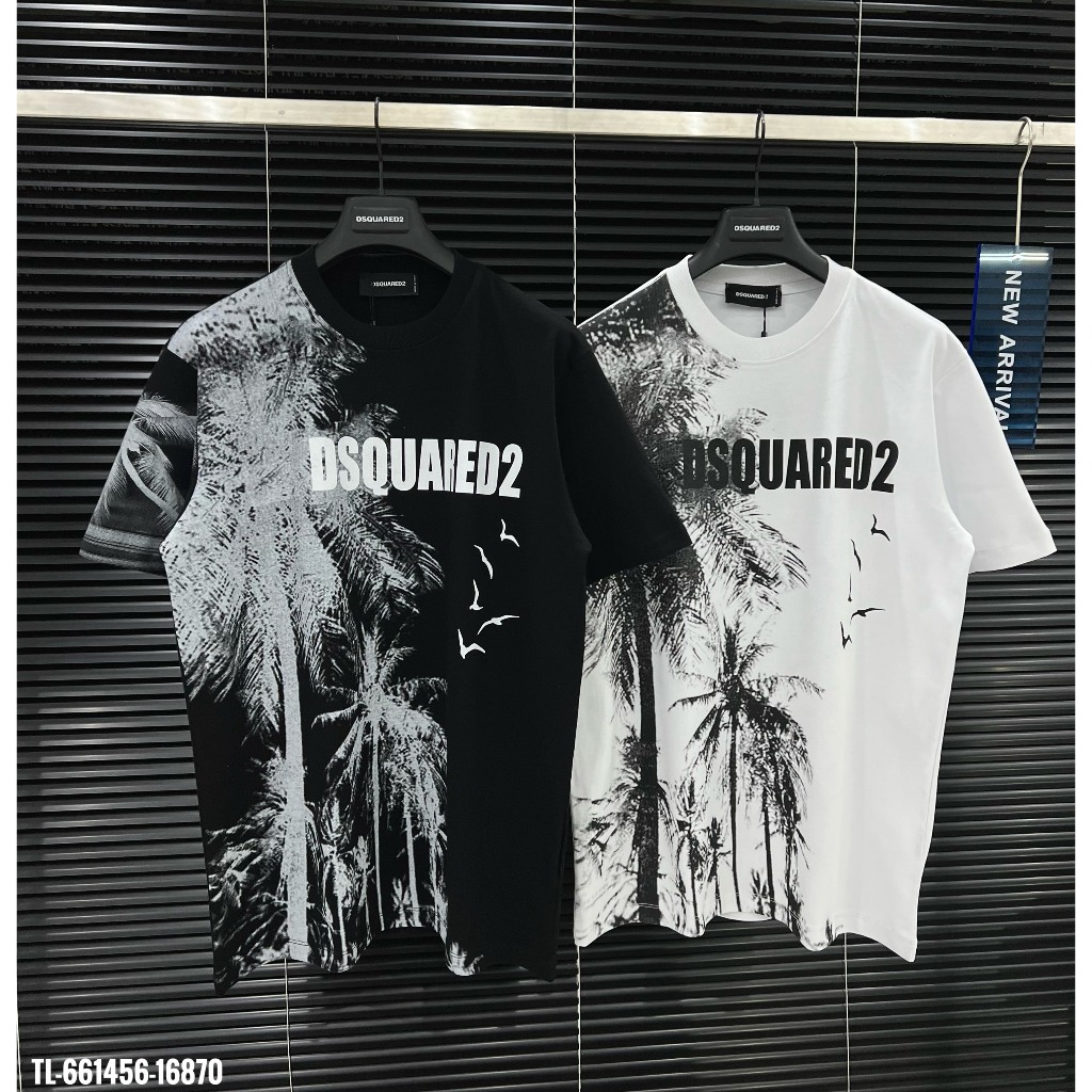 Áo Phông Dsq Cây Dừa Bản Mới Phối Đen Trắng Siêu Đẹp. Áo Thun Nam Nữ Unisex Form Rộng Dành Cho ...