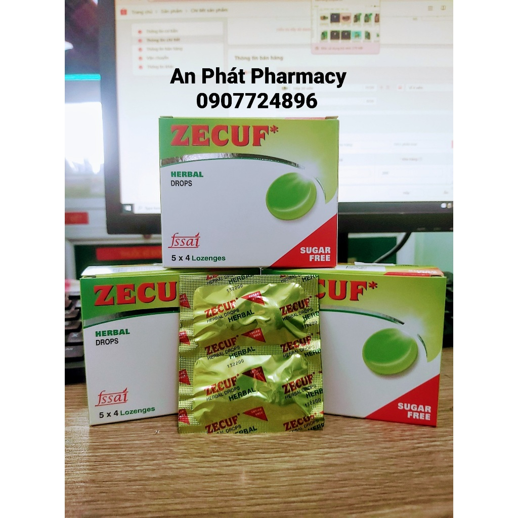Viên Ngậm Zecuf Herbal Drops Sugar Free - Hộp 20 viên/ Vỉ 4 viên ...
