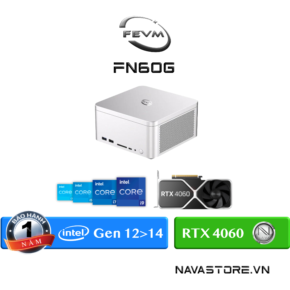 [NAVA] FN60G Mini PC lắp sẵn RTX 4060 / RX 6600M Dùng chip Intel 12 đến ...