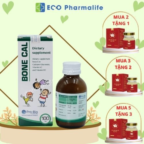 Bone Cal Hộp 100ml - Bổ Sung Canxi, phát triển chiều cao cho bé, hấp thụ canxi, giúp xương, răng ...