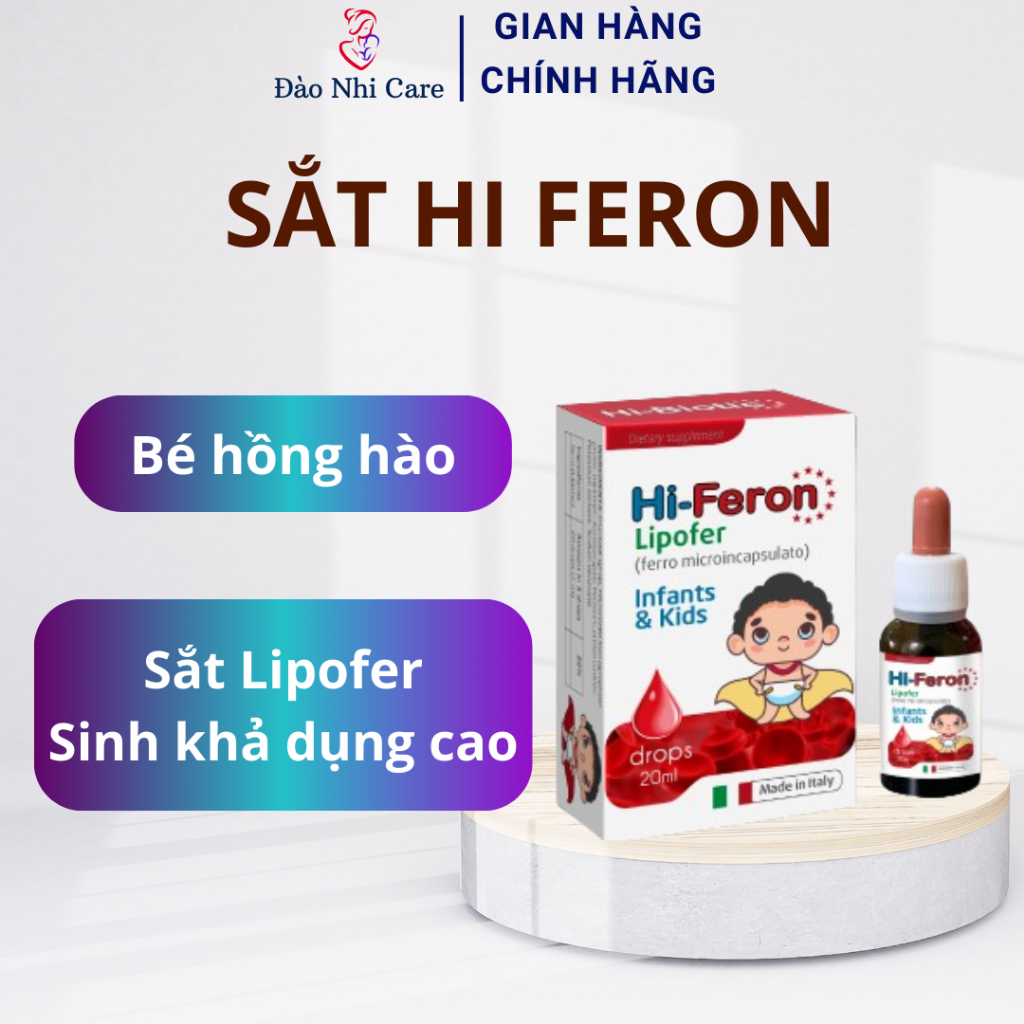Siro Sắt Hữu Cơ Nhỏ Giọt Lipofer Hi-Feron - Bổ Sung Sắt Cho Cơ Thể, Hỗ Trợ Tạo Hồng Cầu (20ml ...