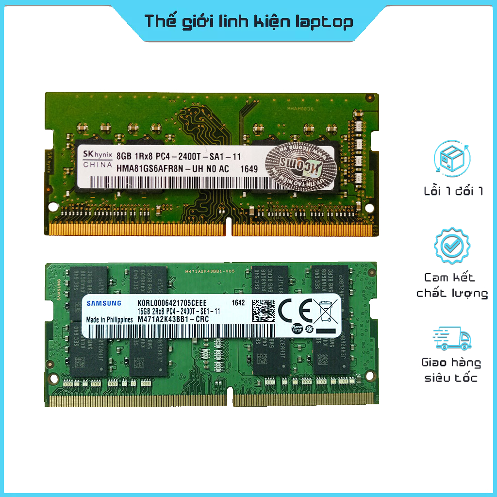 Ram laptop 16GB 1Rx8 PC4 - 2400T 8GB 1Rx8 PC4 - 2400T chính hãng bảo ...