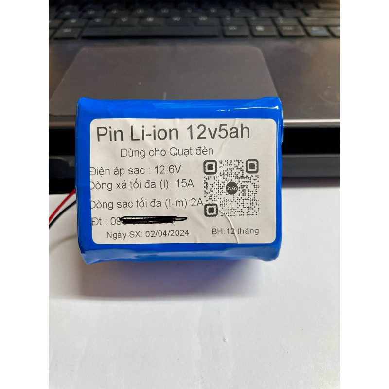 Pack Pin lithium 3s 12v5ah thay thế pin quạt tích điện 12v | Shopee ...