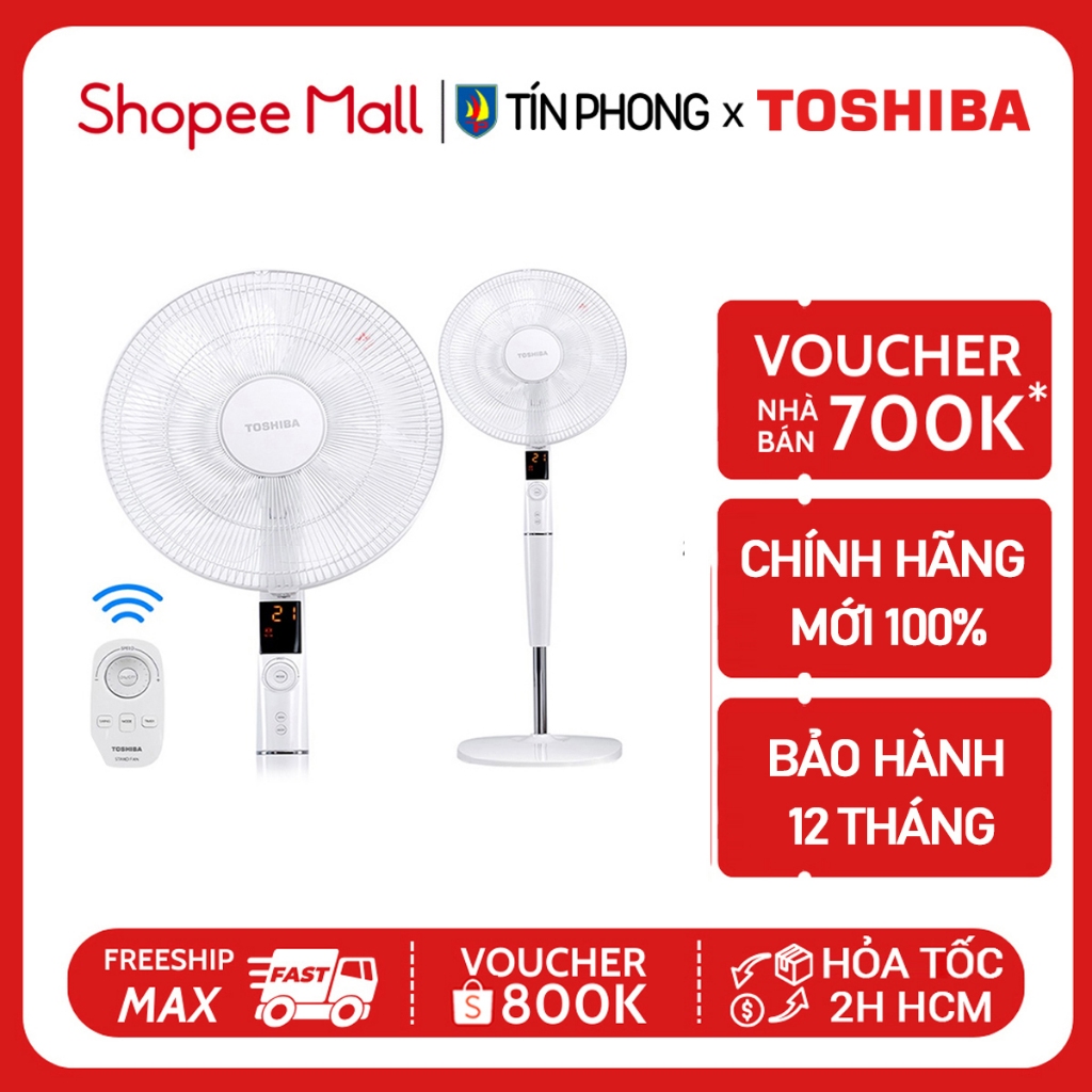 Quạt đứng Toshiba DC inverter F-LSD10 - Có remote - 9 Cánh quạt - Hàng chính hãng - Bảo hành 1 ...