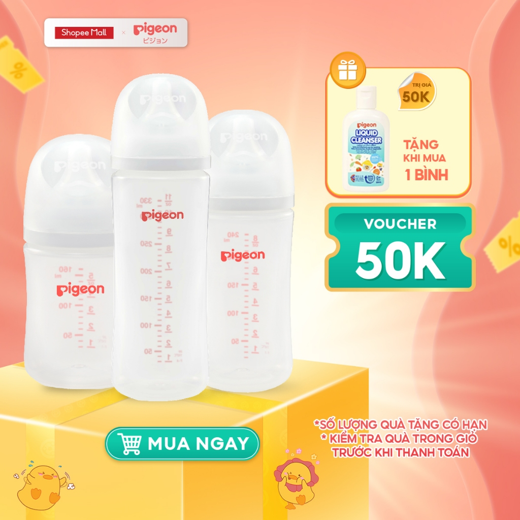 Bình sữa Softouch PP Plus Pigeon thế hệ III 160ml / 240ml / 330ml | Shopee Việt Nam