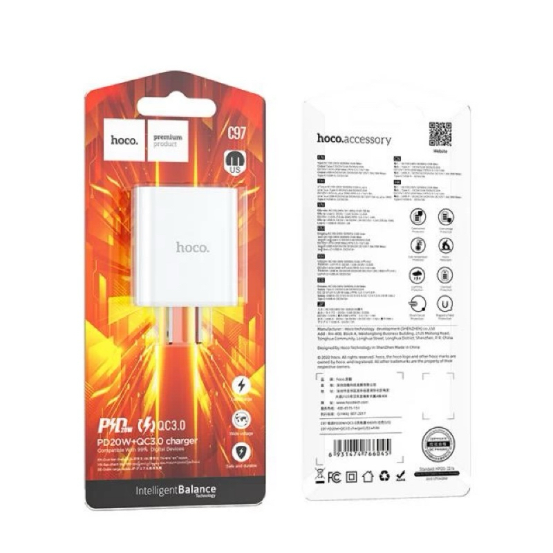 Củ sạc nhanh 20W chính hãng hoco C97, 2 cổng kết nối | Shopee Việt Nam