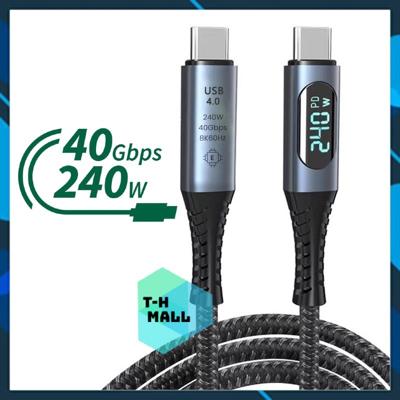 40Gbps 240W Dây Cáp Sạc Nhanh Thunderbolt 3 4 USB 4 PD3.1 240W 48V 5A Type C 40Gbps truyền hình ...