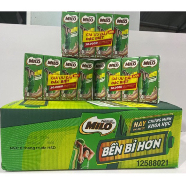 Thùng 48 hộp sữa lúa mạch MILO hộp 110ml & 180ml (bền bỉ hơn) | Shopee ...