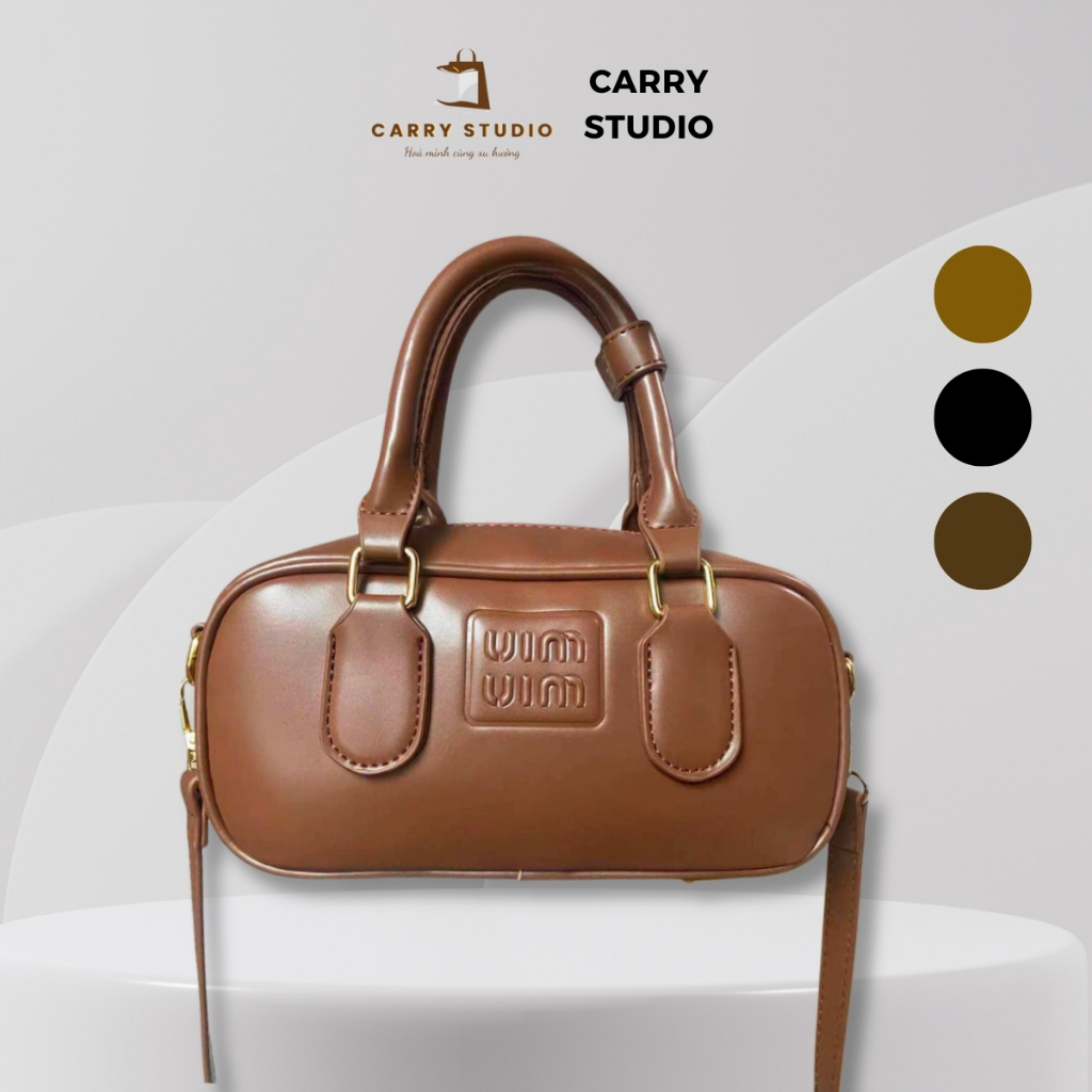 Túi Xách Nữ MiuM hình hộp cầm tay Carry Studio 22 kèm dây đeo chéo ...