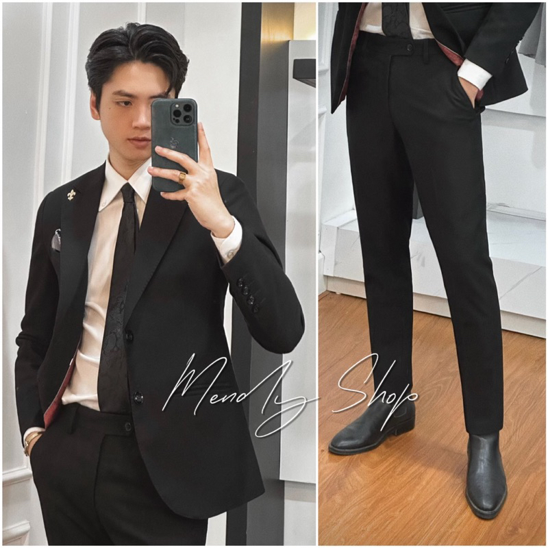 Bộ suit vest nam cao cấp chất liệu cotton amos Mendy shop blazer không ...