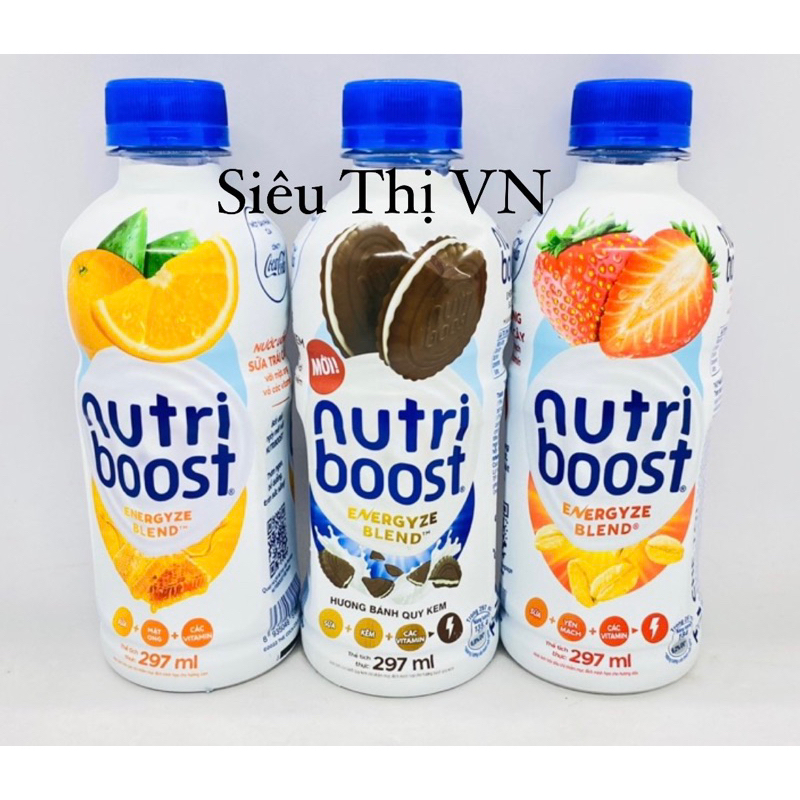 Sữa trái cây NUTRI BOOST cam, dâu Lốc 6 chai x 297ml | Shopee Việt Nam