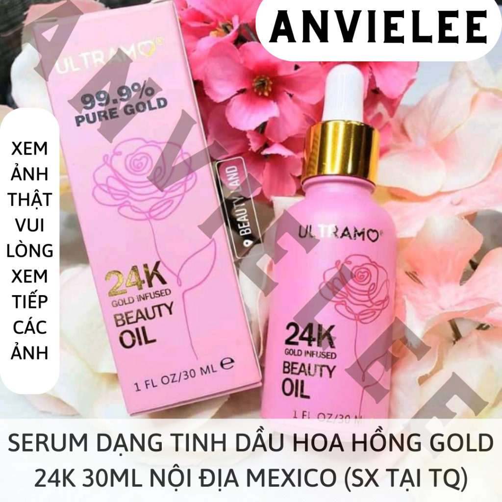 [Gốc 280k Date 02.2025] 30ML Serum ULTRAMO TINH CHẤT HOA HỒNG MIX DÀNG 24k sáng da & ngăn lão ...