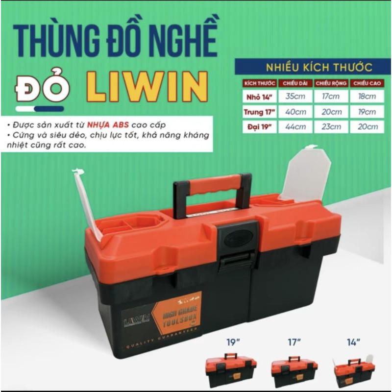 Thùng đựng đồ nghề đỏ LIWIN | Shopee Việt Nam