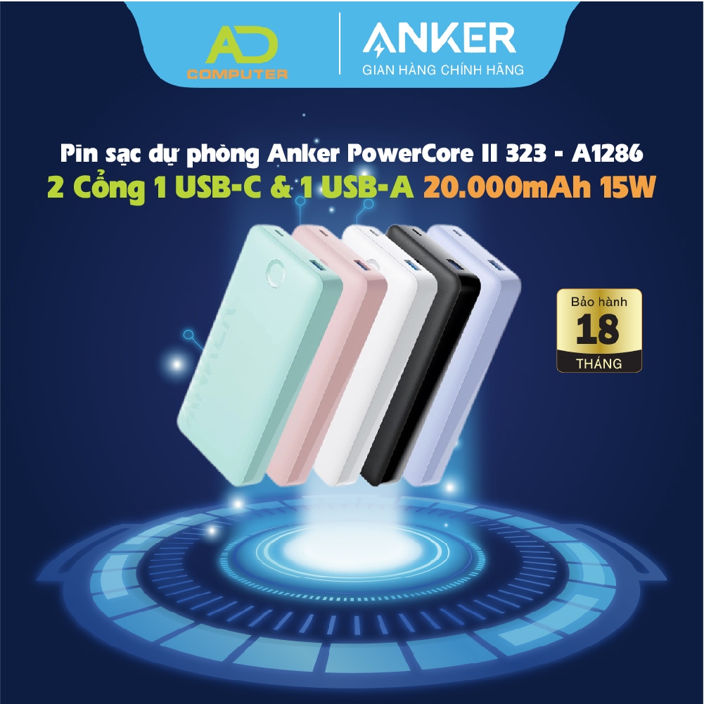Pin Sạc Dự Phòng Từ Tính ANKER 325 Powercore II 20000mAh 15W - 2 cổng ...
